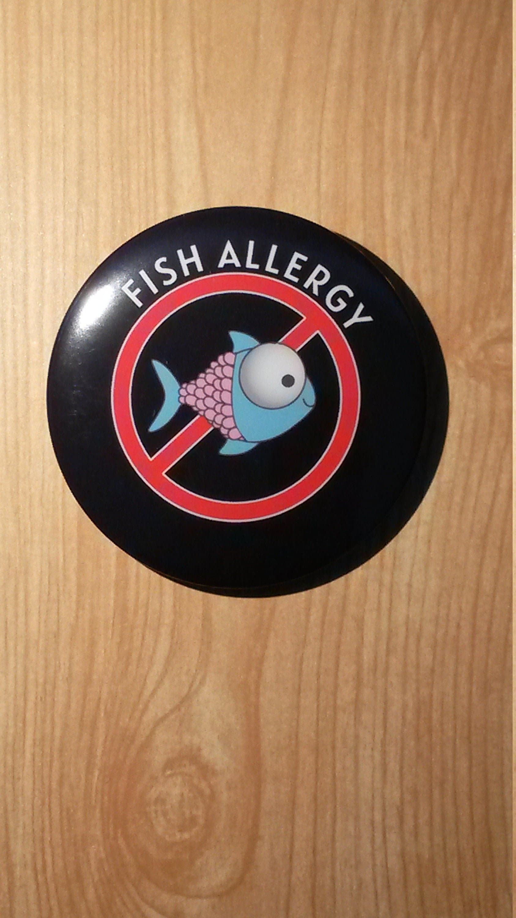 Fish Allergy Button Pin Food Allergy Awareness Badge Medical - Etsy