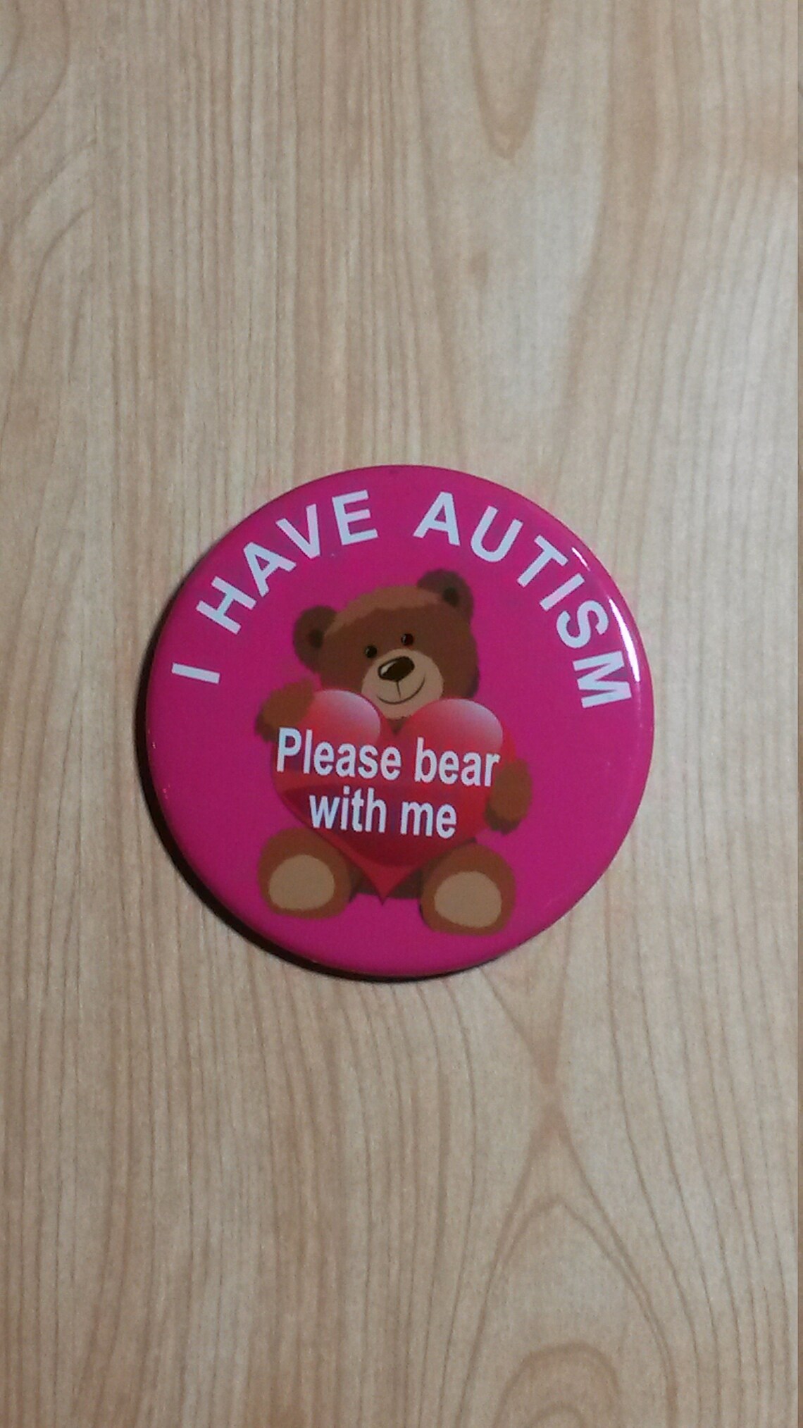 I Have Autism Please Bear With Me Pinback Button Pin, Spectrum Badge ...