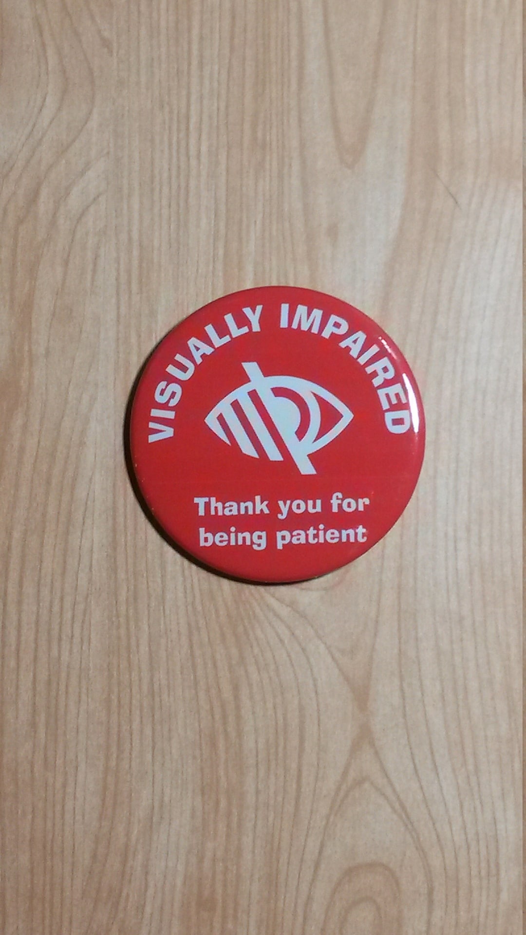Visually Impaired Pinback Button Pin, Disability Awareness Badge, I'm ...