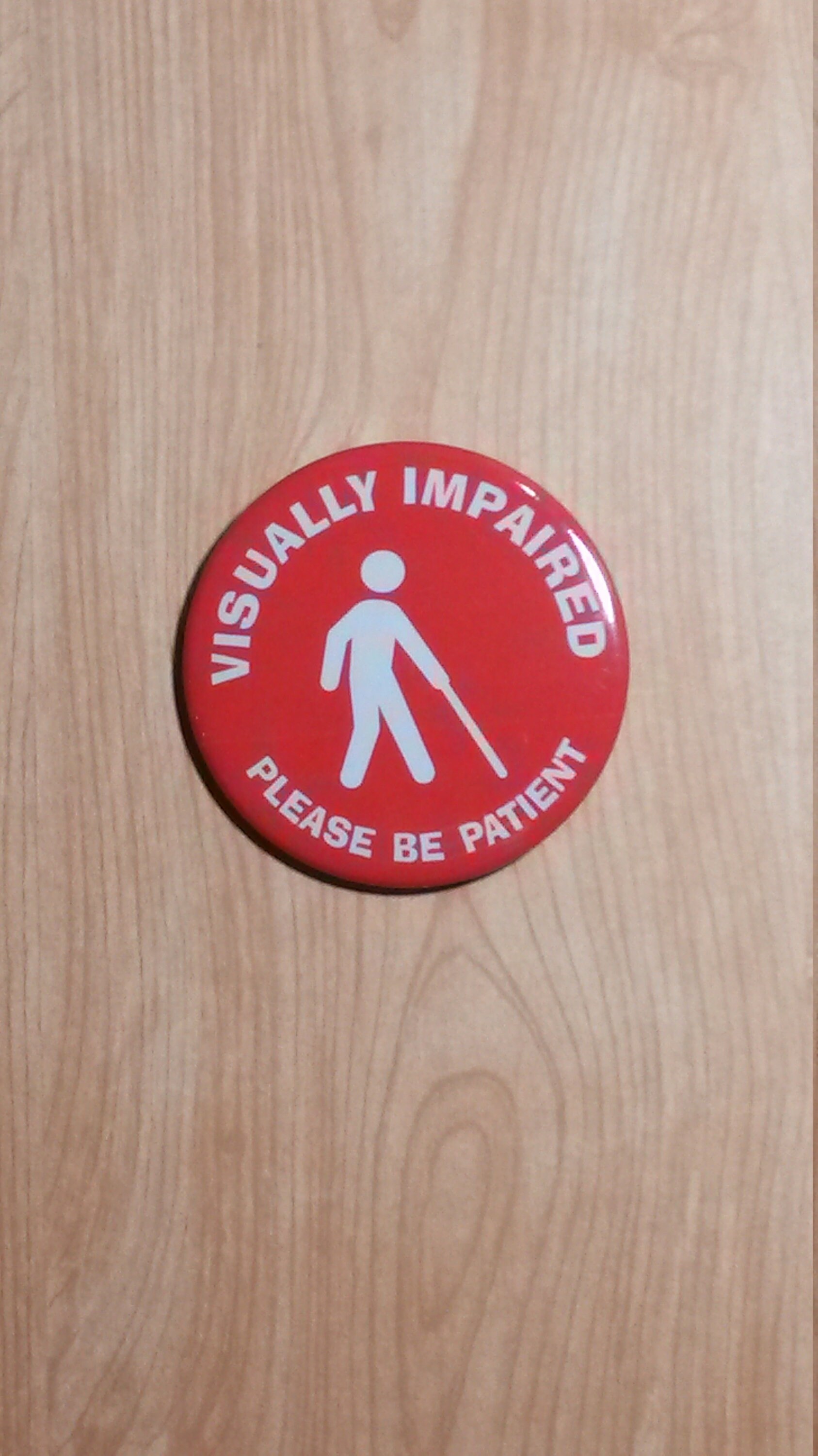 Visually Impaired Pinback Button Pin, Disability Awareness Badge, I'm ...