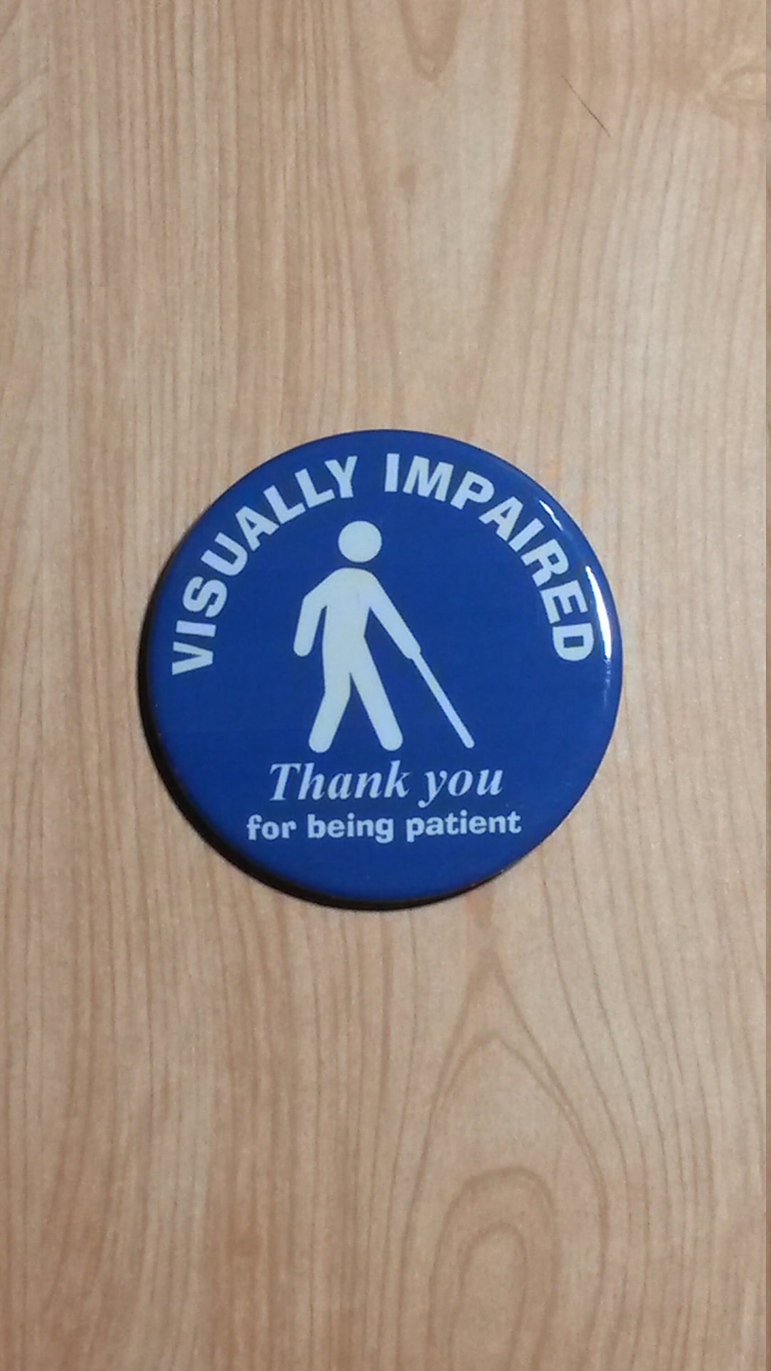 Visually Impaired Pinback Button Pin, Disability Awareness Badge, I'm ...