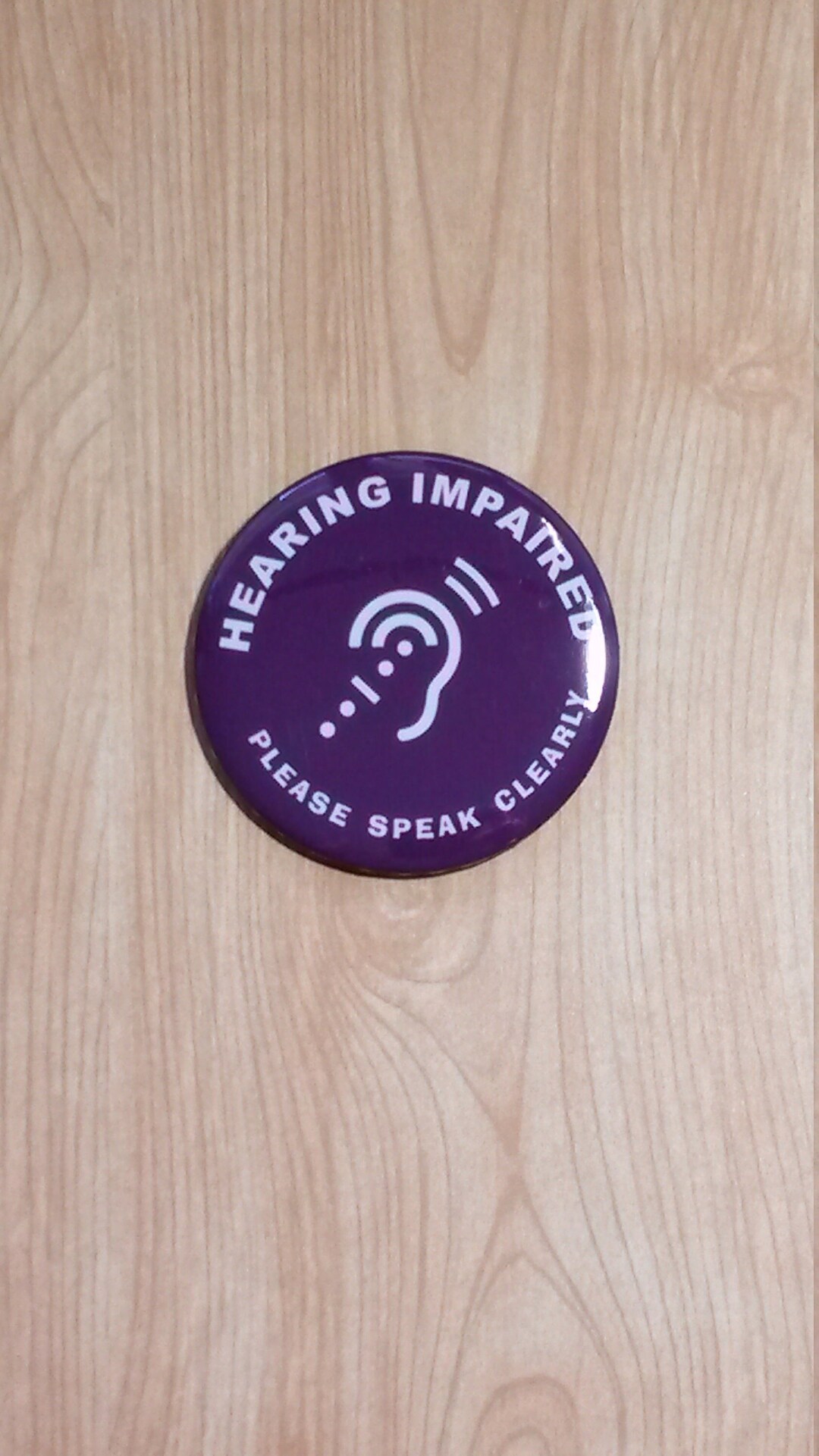 Hearing Impaired Pinback Button Pin, Please Speak Clearly Hearing ...