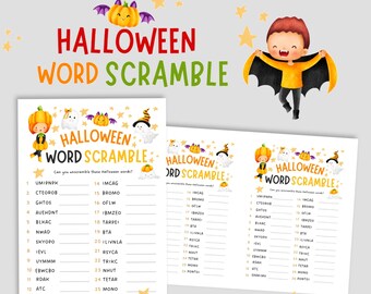 Halloween Word Scramble - Etsy