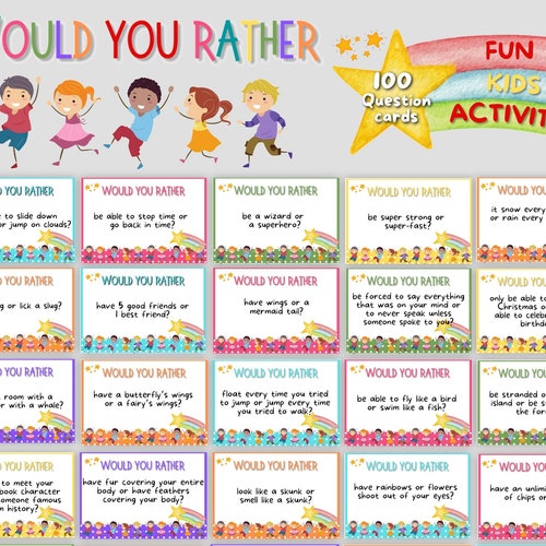 Kid's Trivia Question Cards Birthday Activity Class - Etsy
