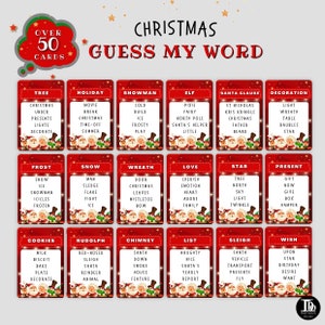 Printable Christmas Word Game Cards Christmas Party Game - Etsy