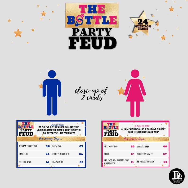 The Battle Friendly Feud Couples Game Night Gender Battle | Etsy