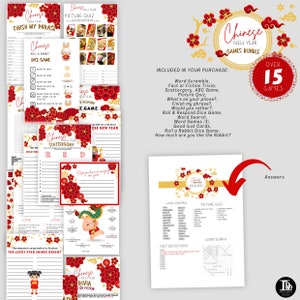 Chinese New Year Games Bundle Family Friendly Trivia - Etsy