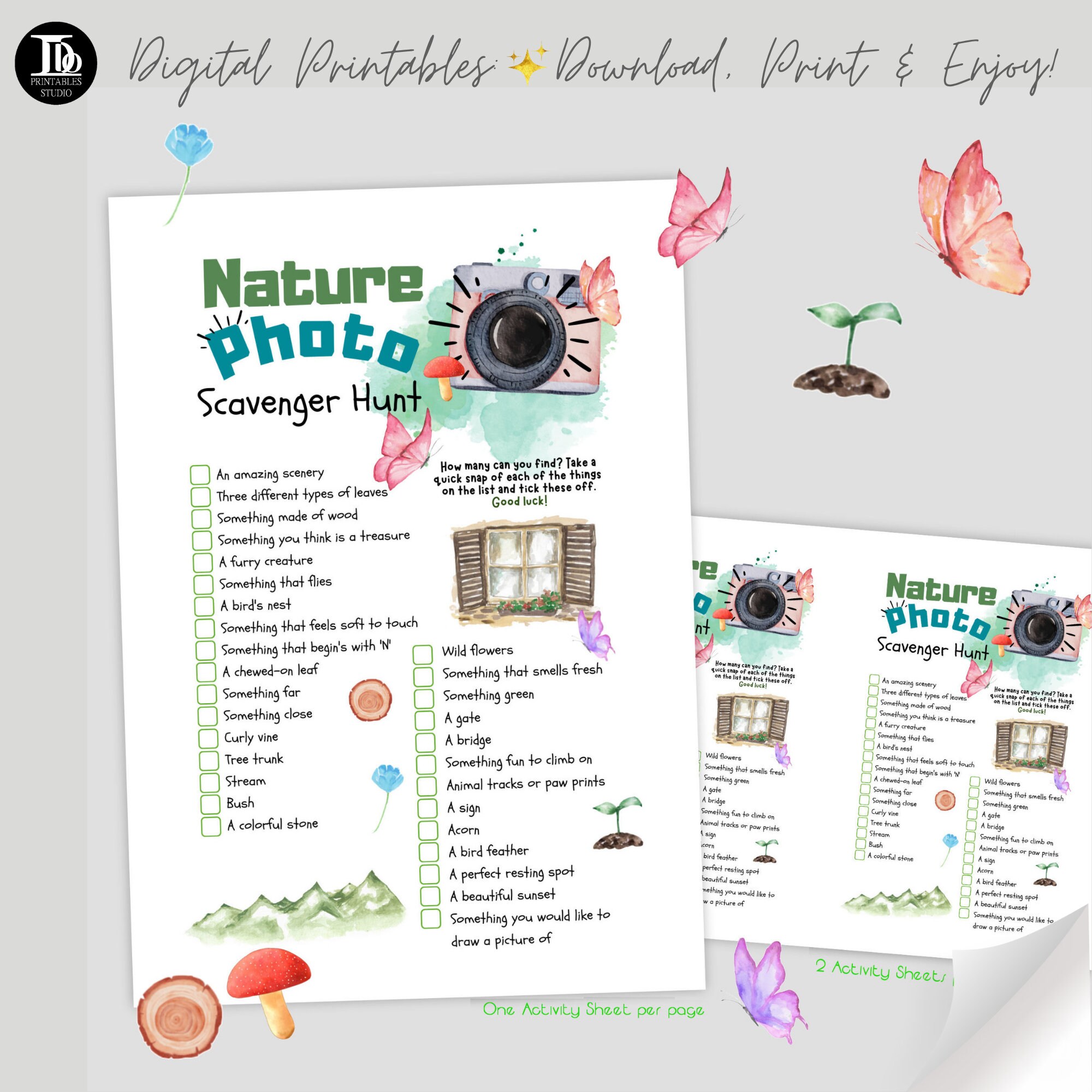 Nature Scavenger Hunt for Kids | Photo Challenge | Nature Walk Activity ...