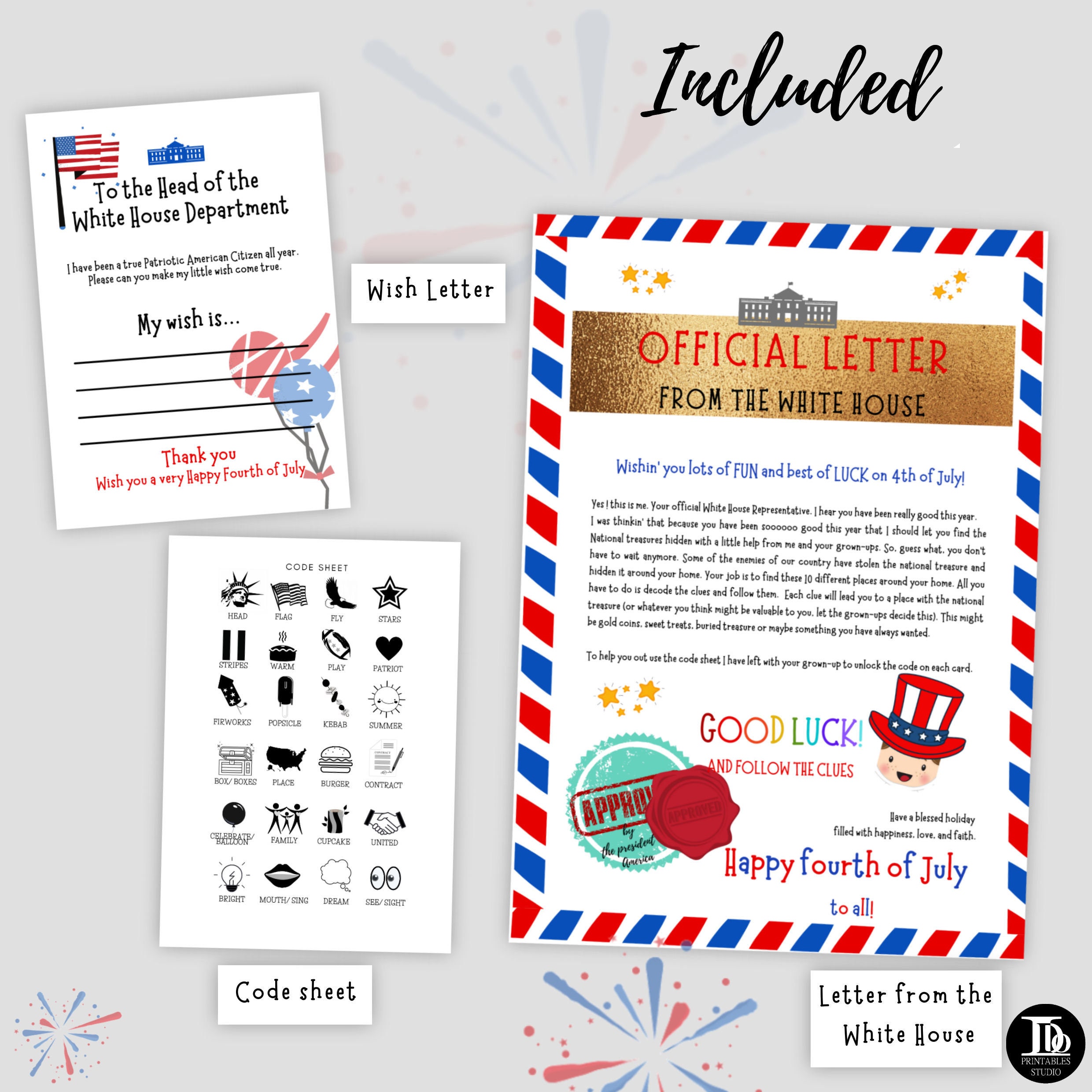 Fourth of July Scavenger Hunt Bundle / Scavenger Hunt Clues / Treasure ...