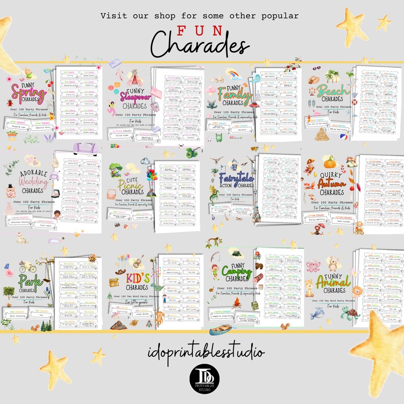 Girl Sleepover Charades Game Cards | Sleepover Party Activity | PJ ...