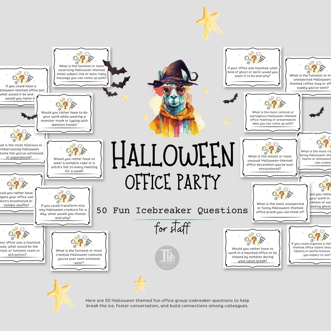 Halloween Office Party Fun Icebreaker Questions for Staff | Trick or ...