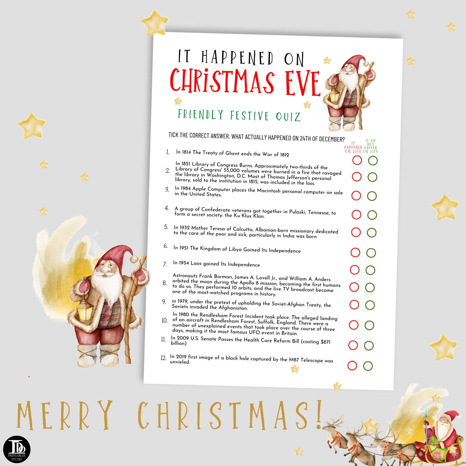 Christmas Quiz Bundle | It Happened on Christmas | Christmas Story ...