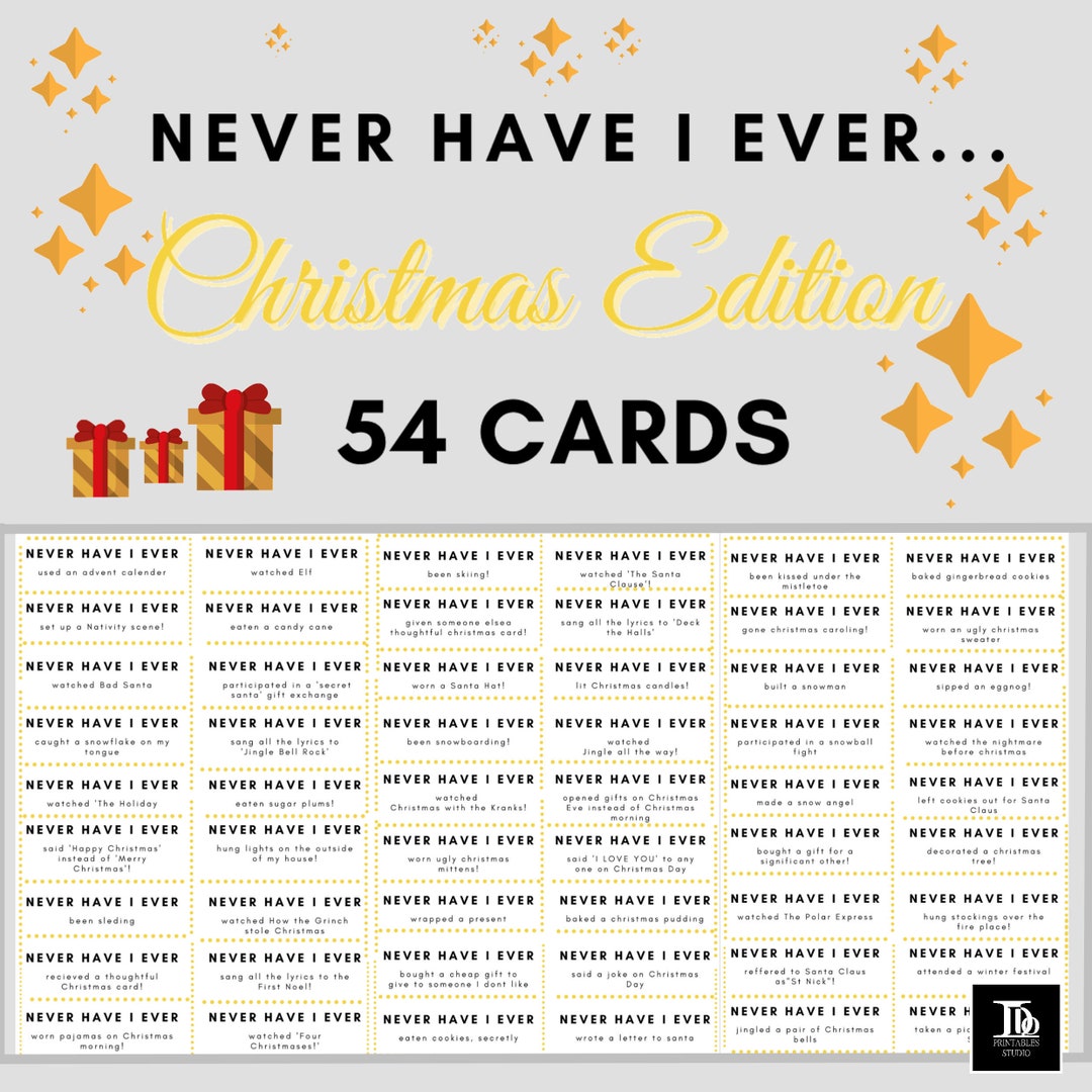 Never Have I Ever Christmas Quiz Christmas Never Have I - Etsy