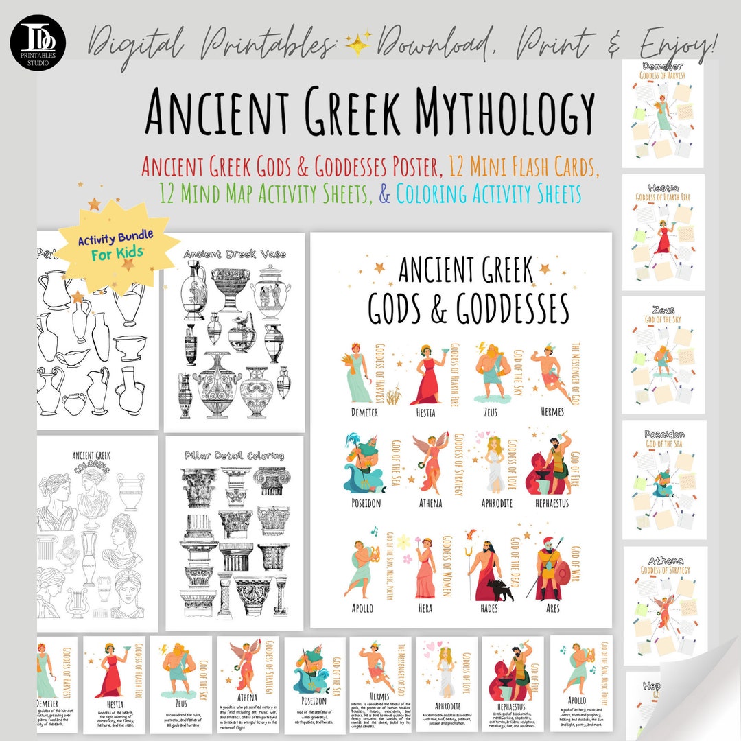 Printable Ancient Greek Mythology Activity Bundle for Kids | Topic ...