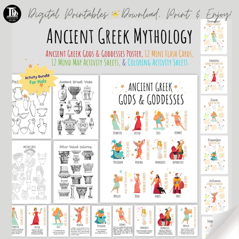 Printable Ancient Greek Mythology Activity Bundle for Kids Topic ...