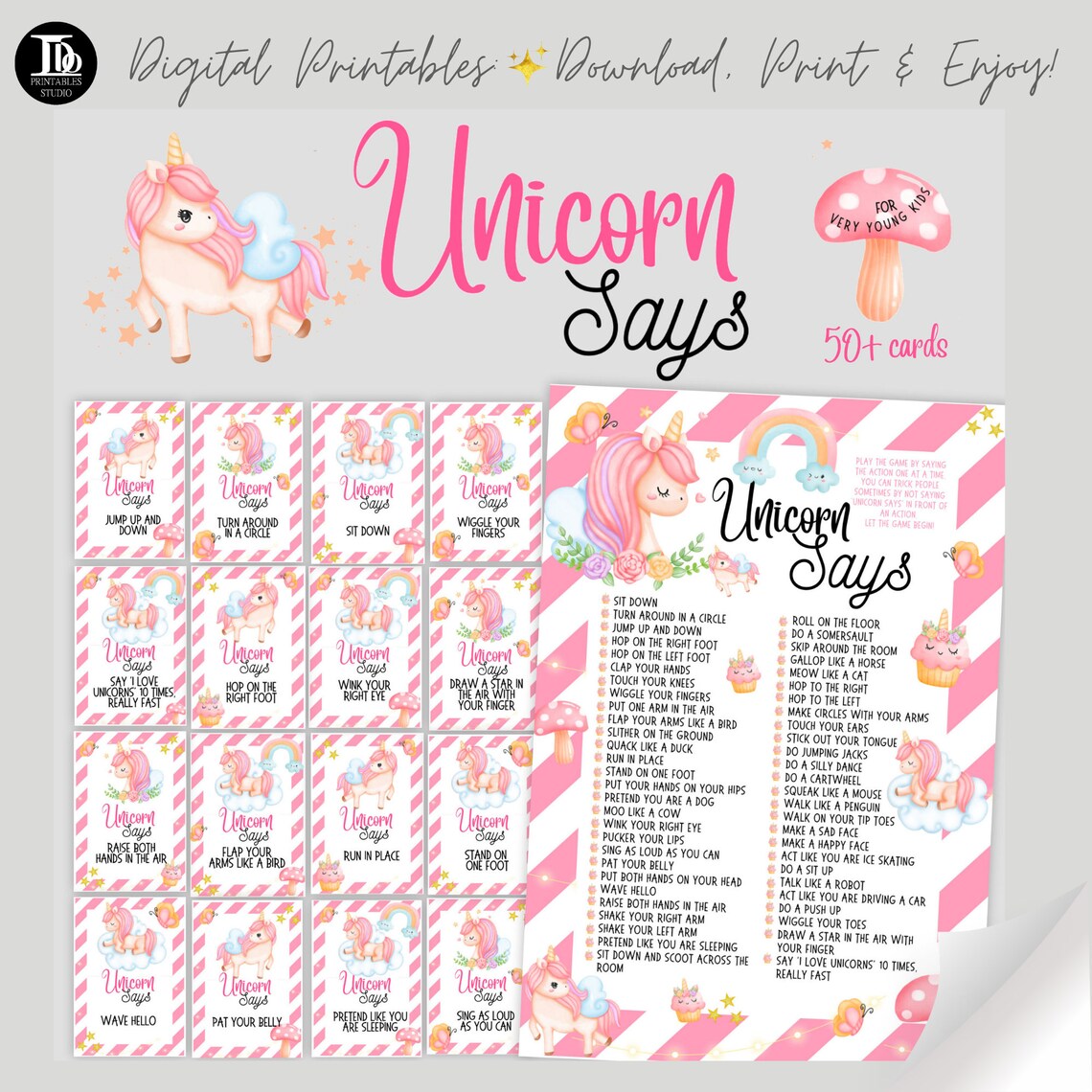 Unicorn Themed Game for Kids Pink Unicorn Themed Birthday Party ...