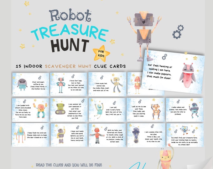 Robot Scavenger Hunt, a Printable Picture Matching Game, for a Boys ...