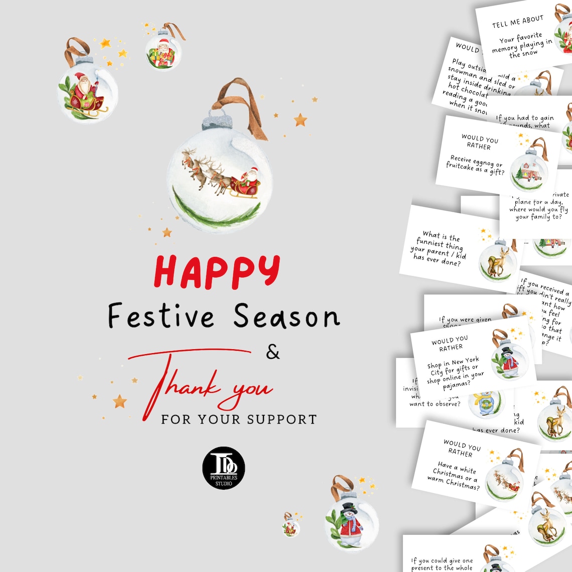 Christmas Conversation Cards | Family Friendly Conversation Starter ...