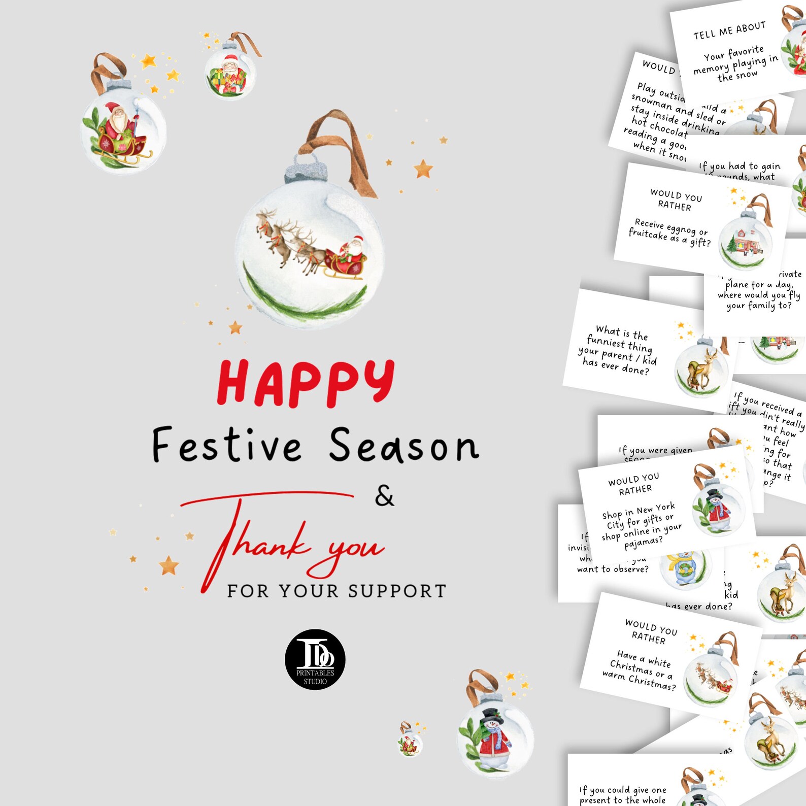 Christmas Conversation Cards | Family Friendly Conversation Starter ...