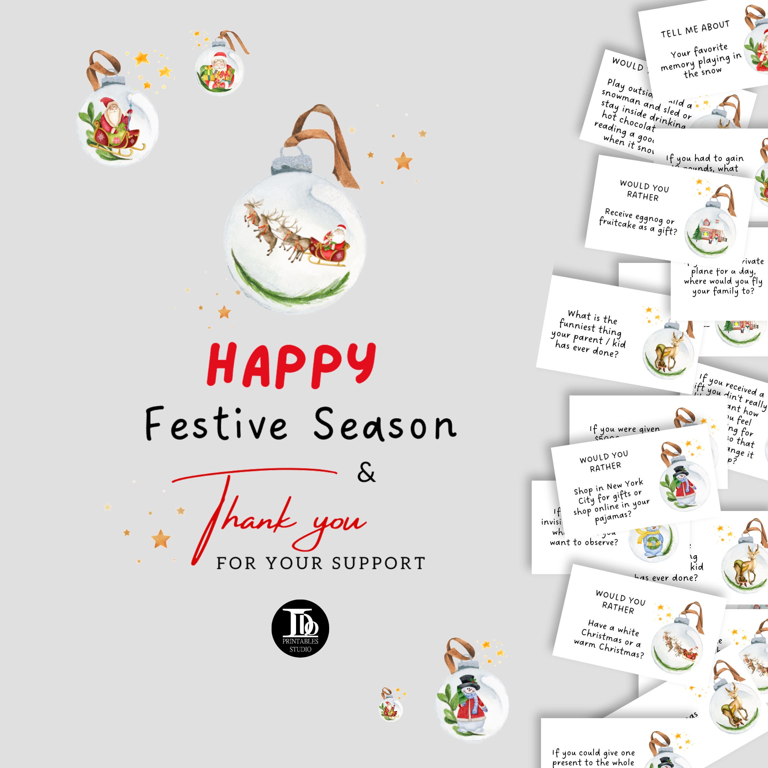 Christmas Conversation Cards | Family Friendly Conversation Starter ...