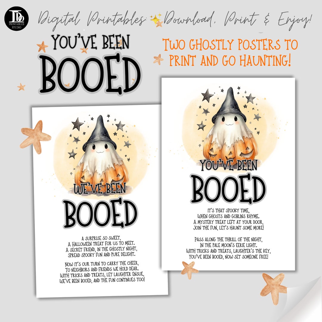 You've Been Booed Halloween Trick and Treat Posters | Printable Treat ...