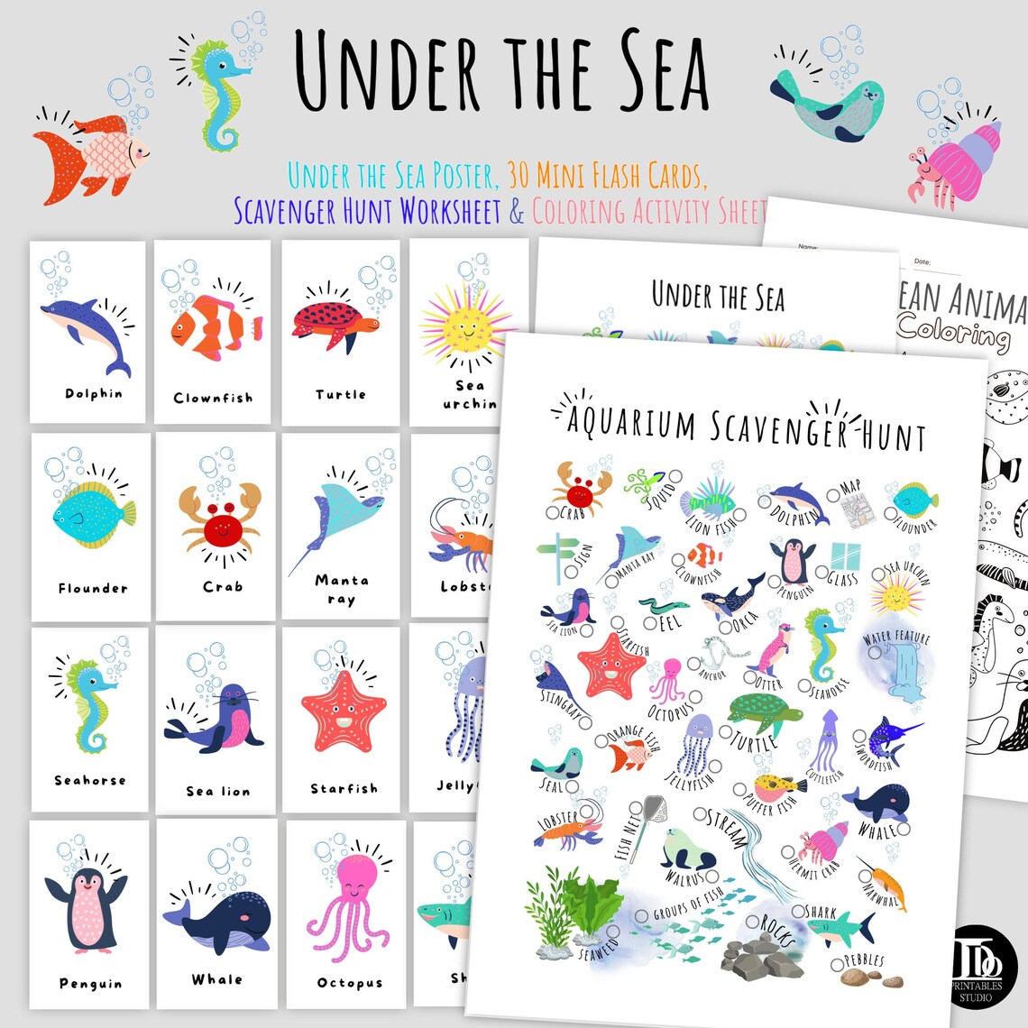 Under the Sea Scavenger Hunt Bundle Kids Day Out Aquarium | Etsy