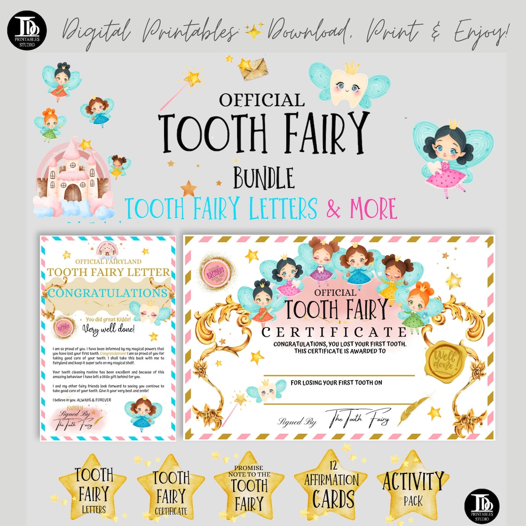 Tooth Fairy Letter Bundle | Tooth Fairy Certificate | Tooth Fairy ...
