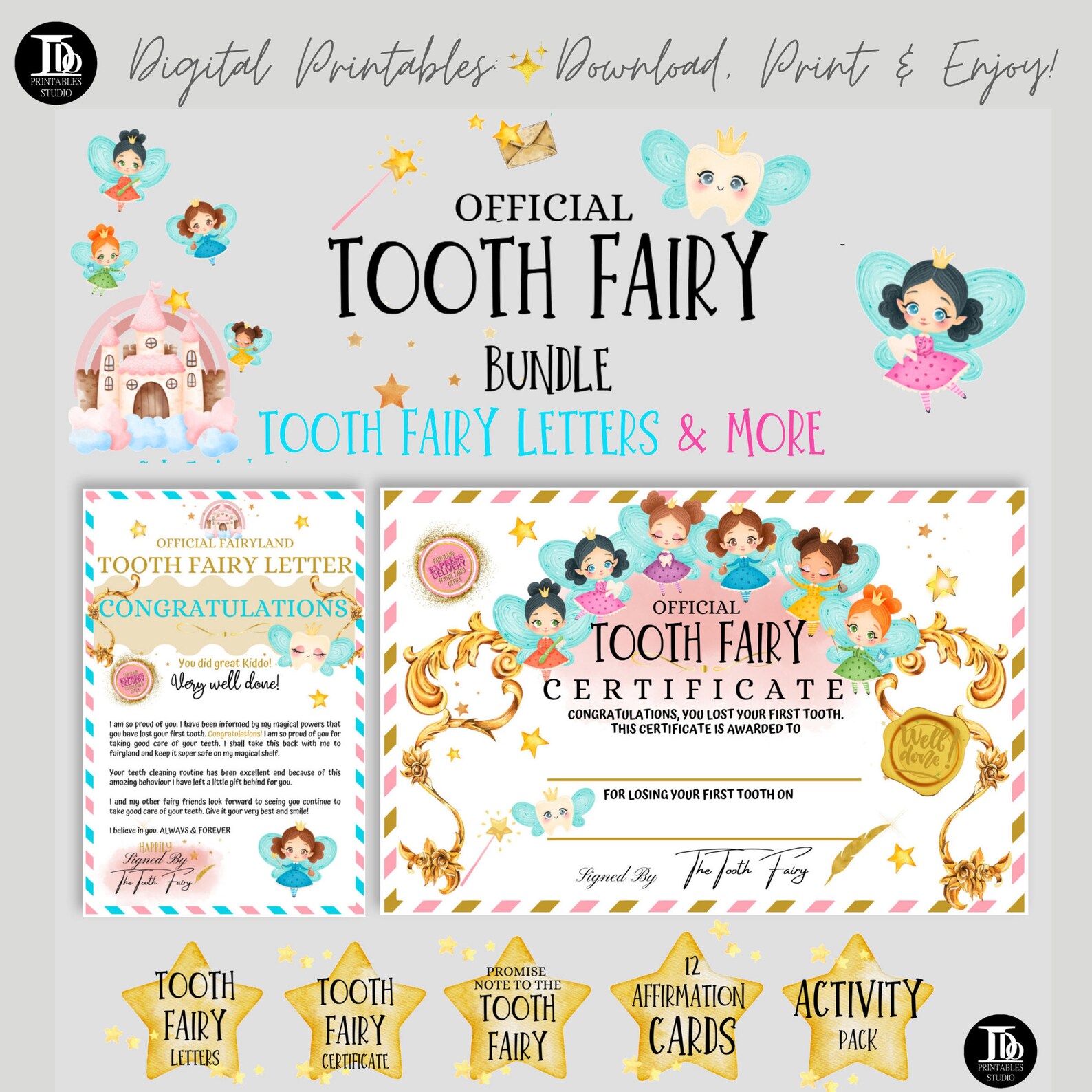 Tooth Fairy Letter Bundle Tooth Fairy Certificate Tooth Fairy Letters ...