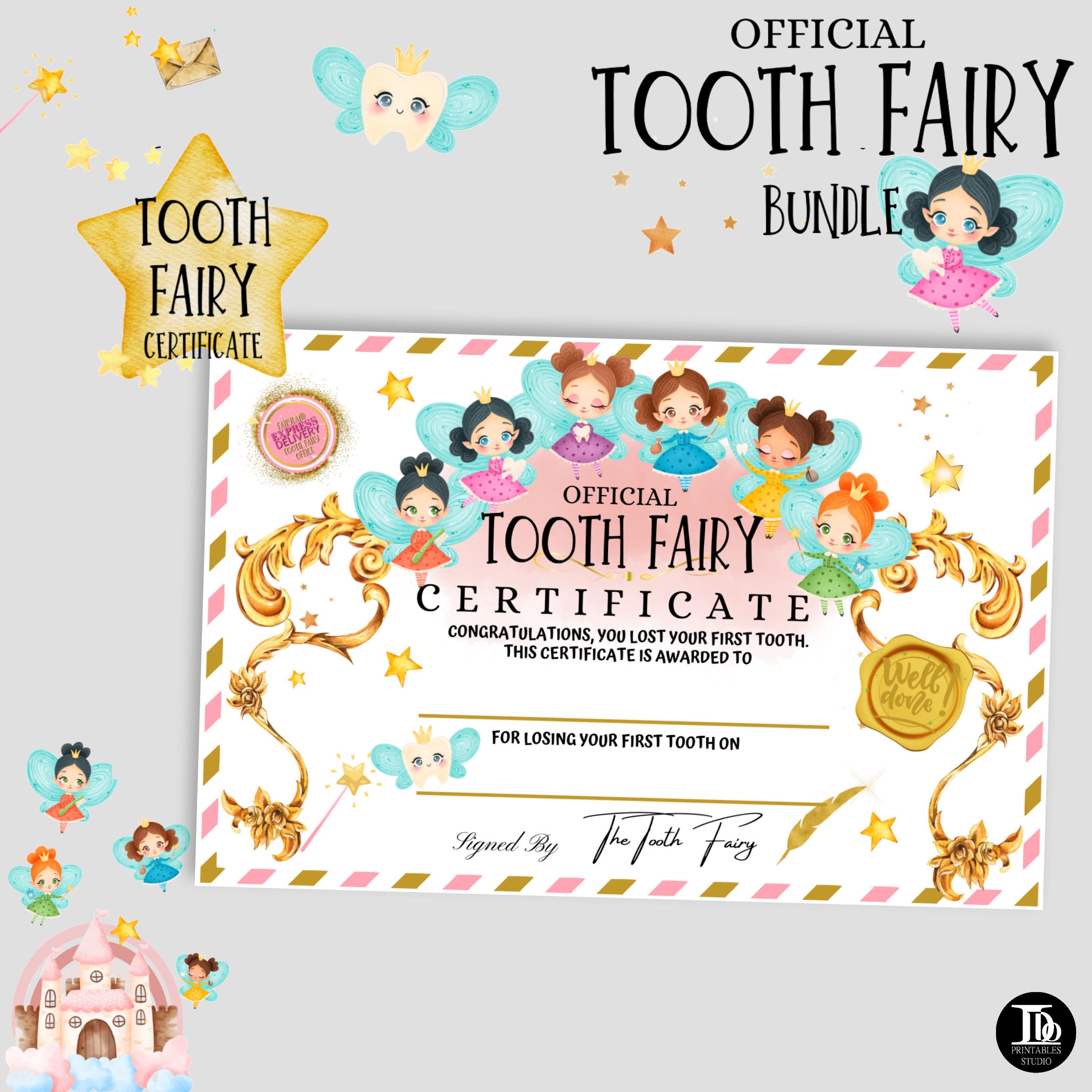 Tooth Fairy Letter Bundle Tooth Fairy Certificate Tooth Fairy Letters ...