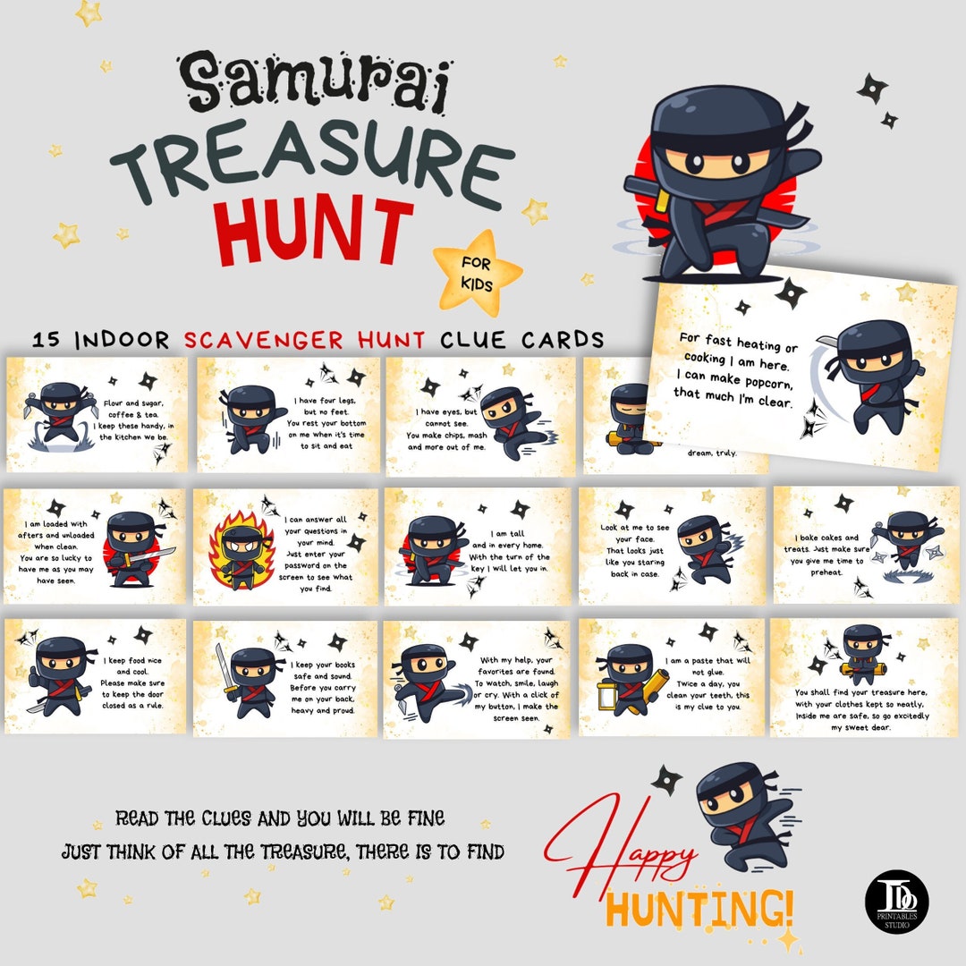 Samurai Birthday Party for Kids Birthday Gift Treasure Hunt - Etsy