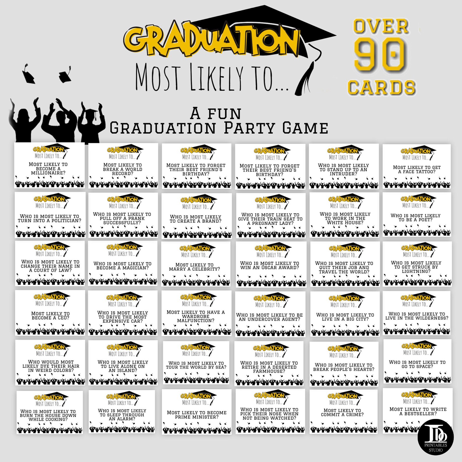 Graduation Party Game Cards Most Likely to Printable - Etsy