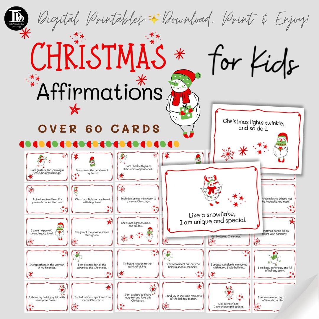 Christmas Affirmations for Kids | Stocking Stuffer Printable Gift ...
