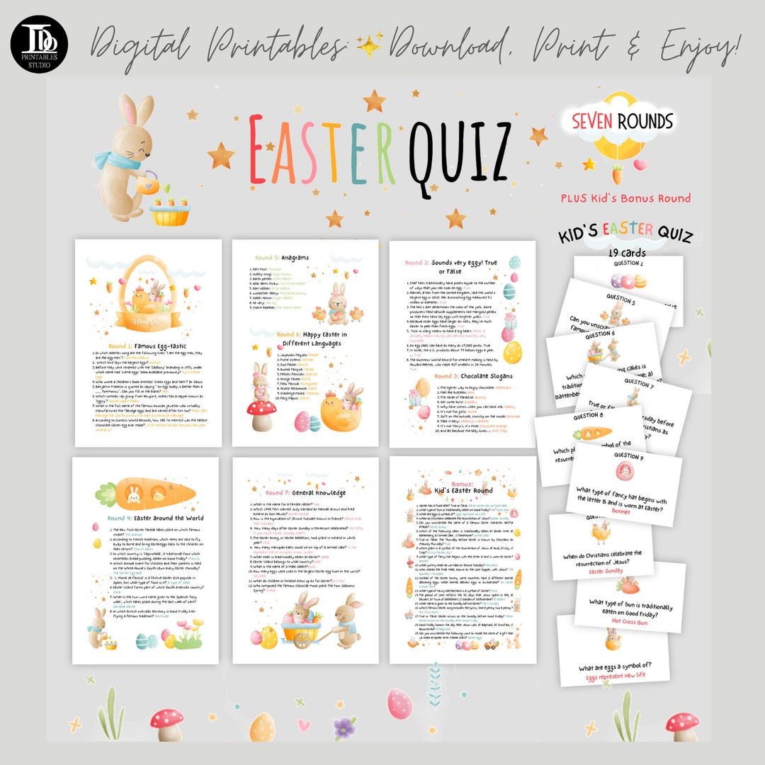 Easter Family Quiz | Printable Easter Questions | Easter Family Trivia ...