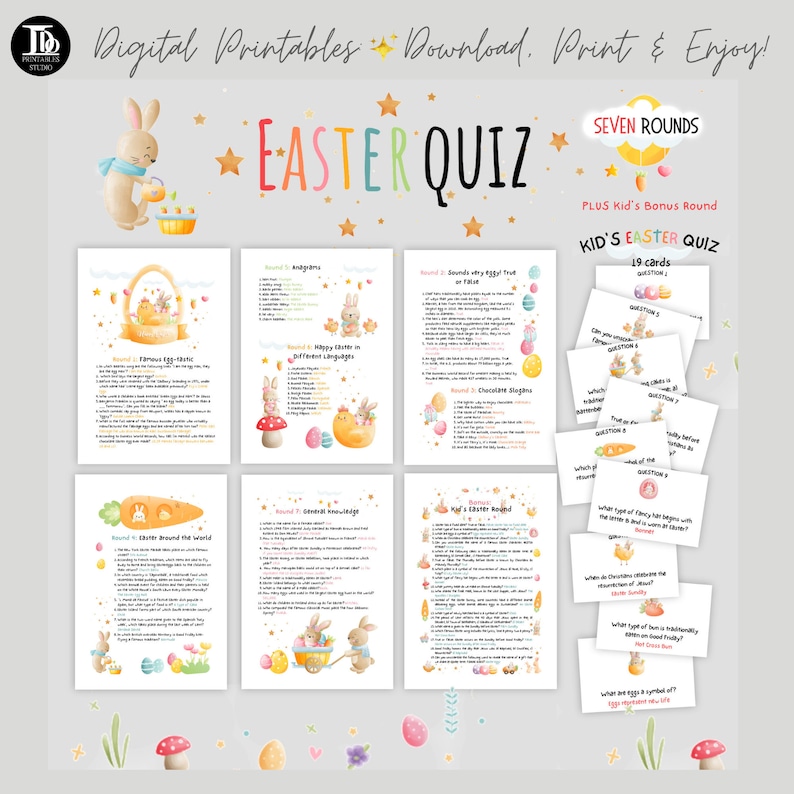 Easter Family Quiz Printable Easter Questions Easter Family Trivia Kids ...