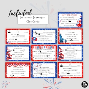 Fourth of July Scavenger Hunt Bundle / Scavenger Hunt Clues / Treasure ...