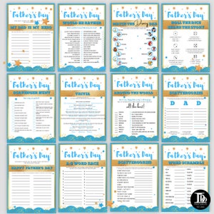 Father's Day Game Bundle / Father's Day Trivia / Match | Etsy
