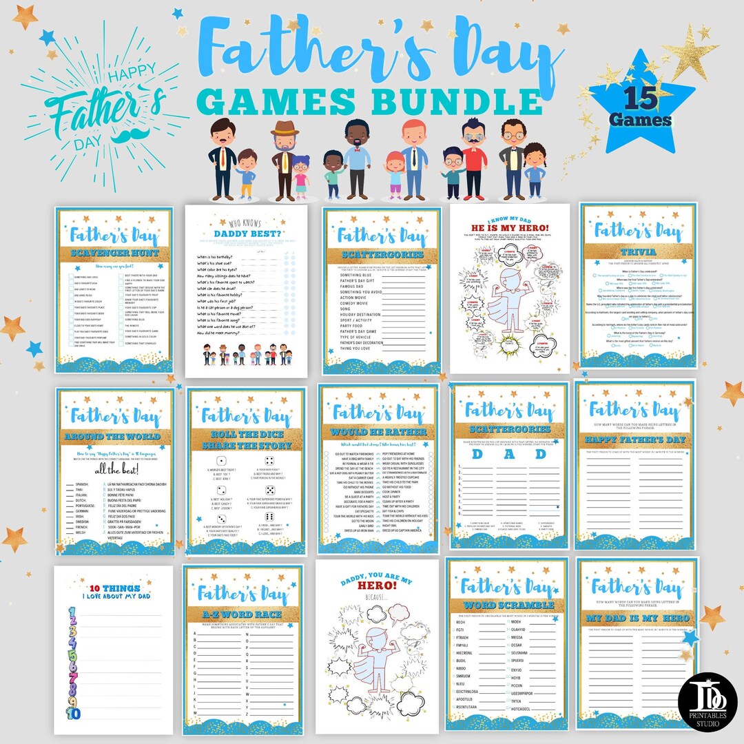 Father's Day Game Bundle Father's Day Trivia Who - Etsy