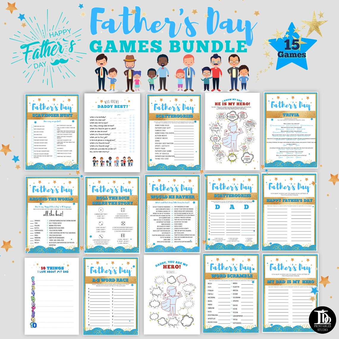 Father's Day Game Bundle Father's Day Trivia Who | Etsy