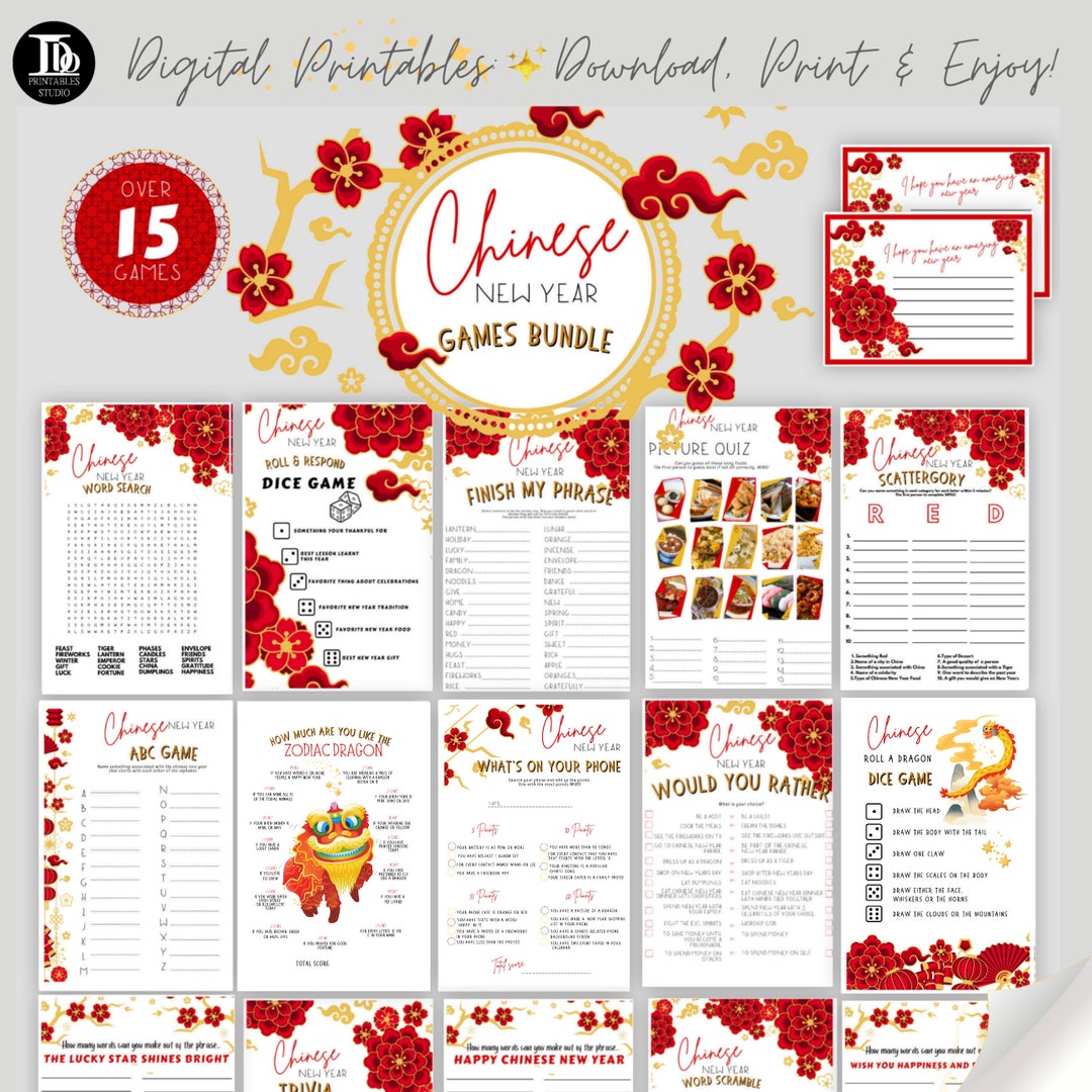 Chinese New Year Games Bundle | Family Friendly Trivia | Brainteasers ...