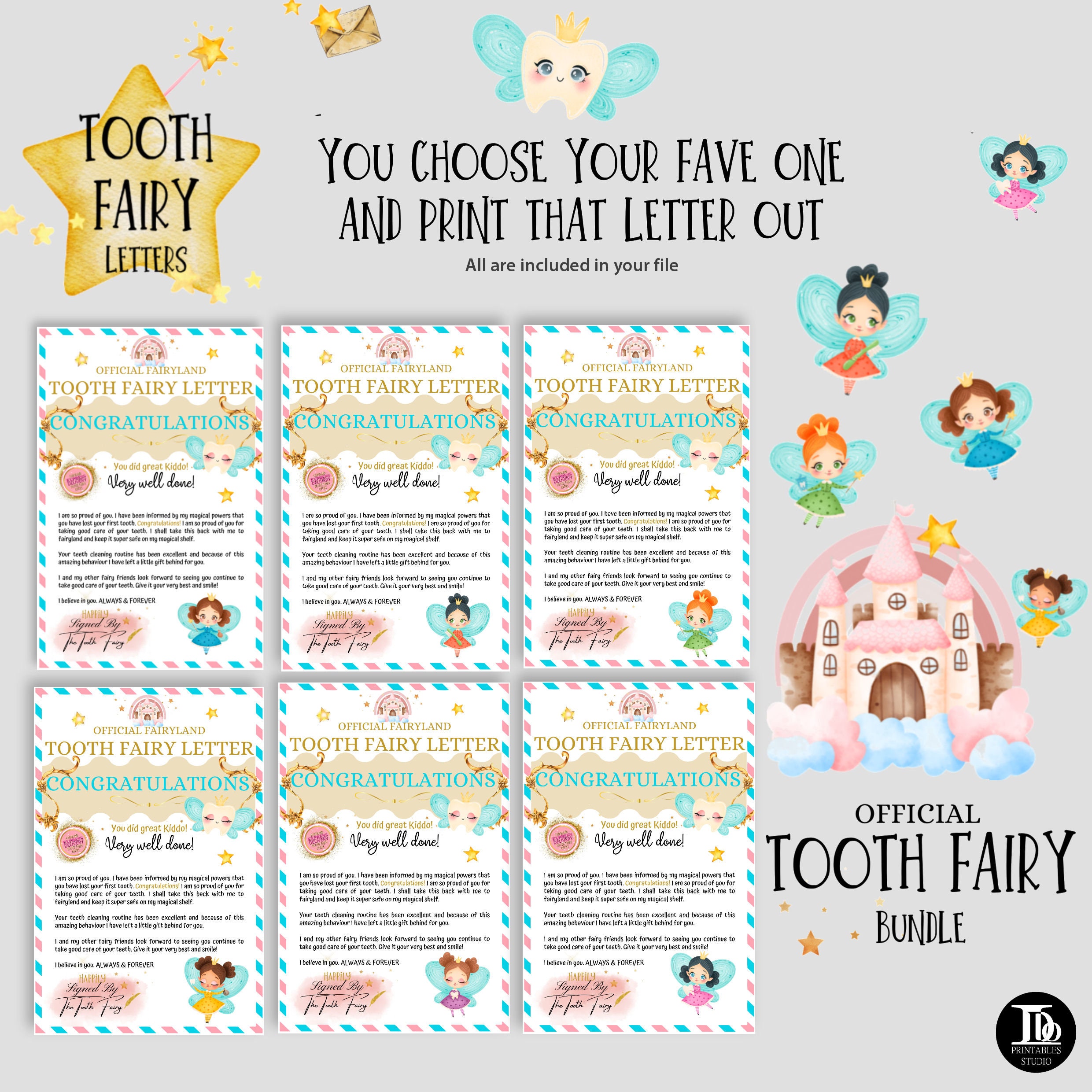 Tooth Fairy Letter Bundle Tooth Fairy Certificate Tooth Fairy Letters ...