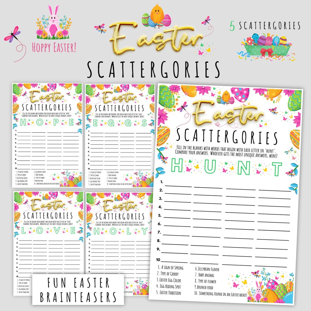 Easter Scattergories Bundle Easter Brainteasers Easter - Etsy