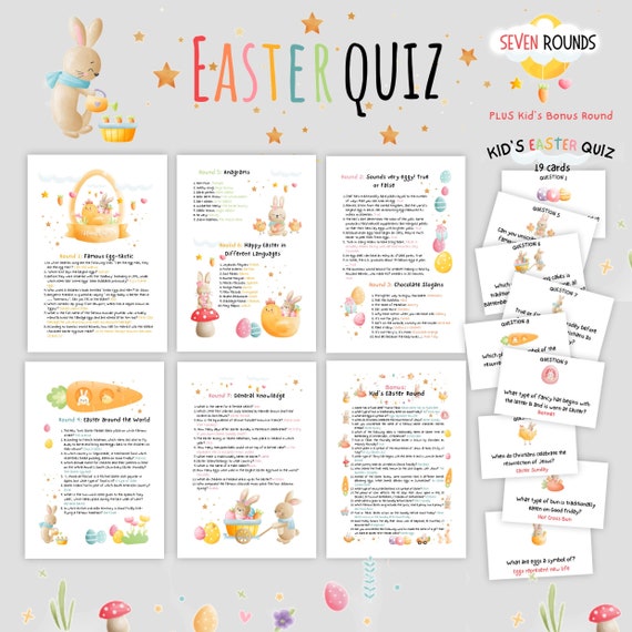 Easter Family Quiz Printable Easter Questions Easter - Etsy
