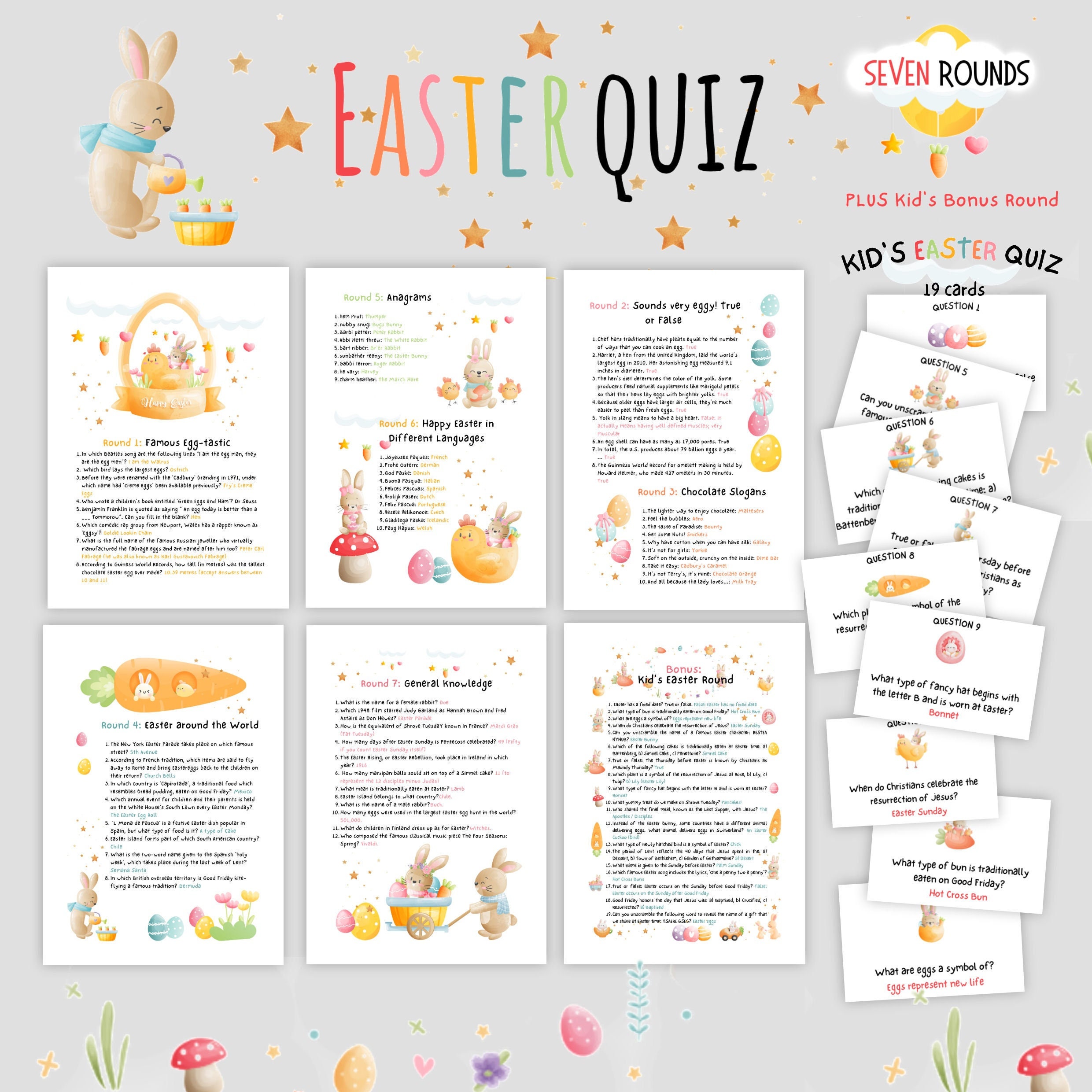 Easter Family Quiz Printable Easter Questions Easter - Etsy UK