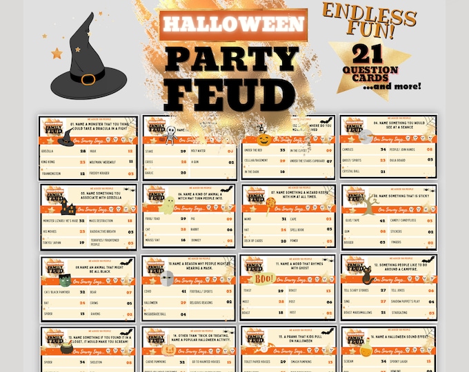 Halloween Friendly Feud | Printable Halloween Game | Halloween Activity ...