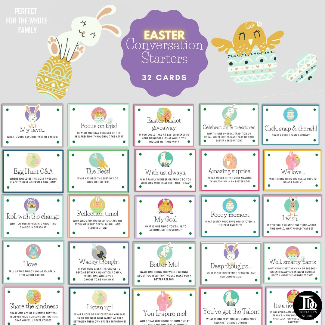 Printable Easter Conversation Cards / Family Easter / Family - Etsy