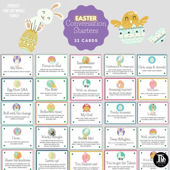 Printable Easter Conversation Cards / Family Easter / Family | Etsy