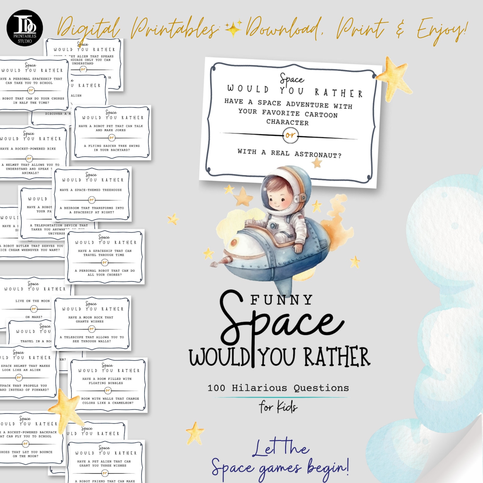 Space Party Would You Rather Questions Conversation Starters for Kids ...