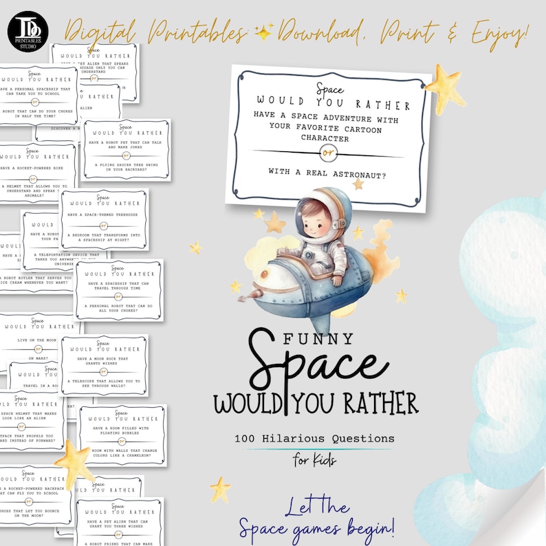 Space Party Would You Rather Questions | Conversation Starters for Kids ...