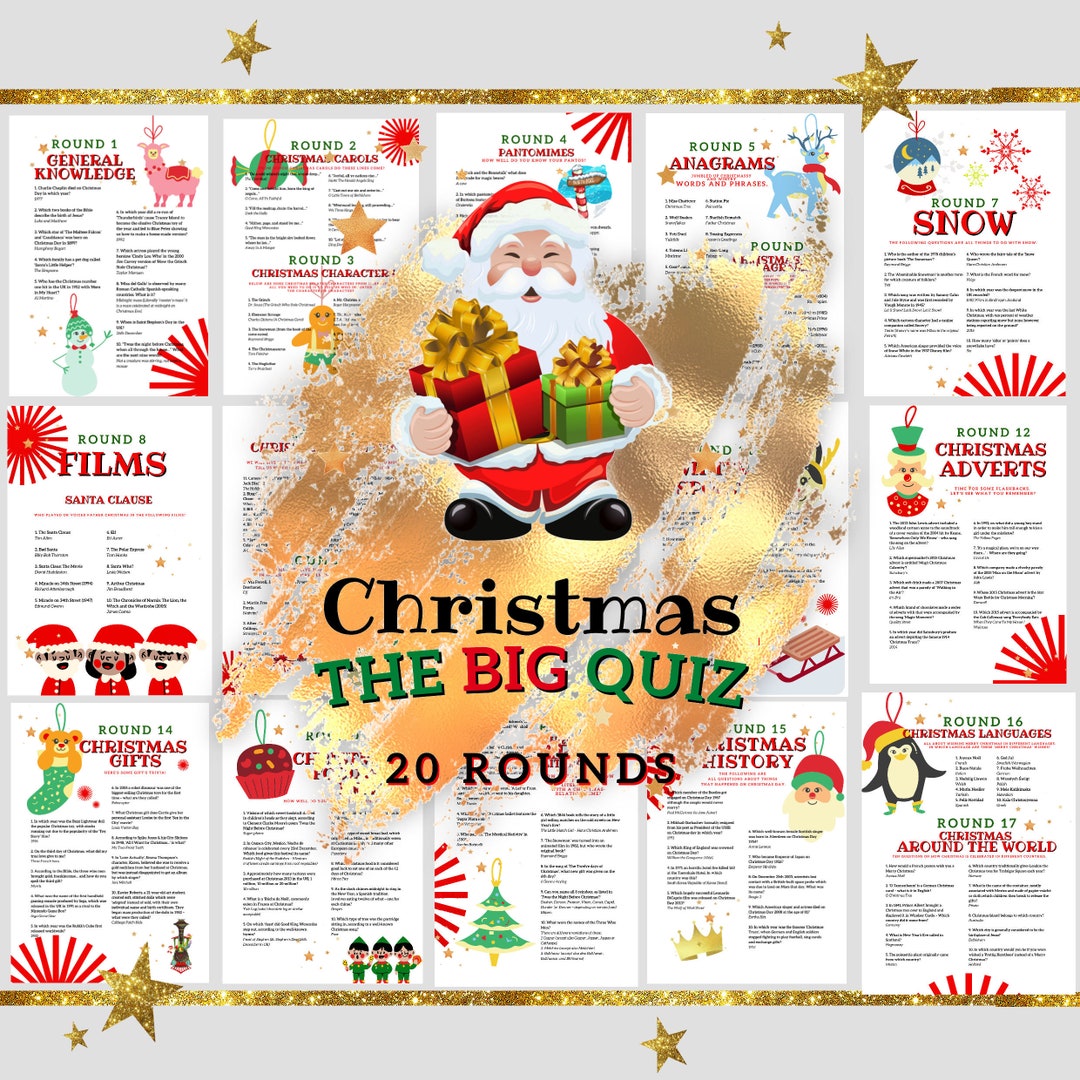The Big Christmas Party Quiz Christmas Family Trivia Pub - Etsy