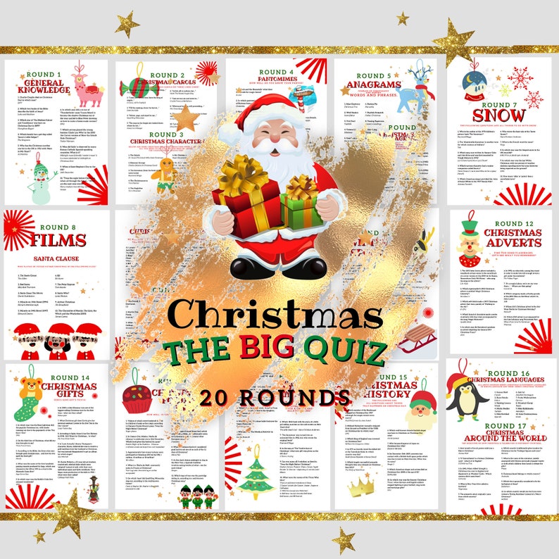 The Big Christmas Party Quiz Christmas Family Trivia Pub - Etsy